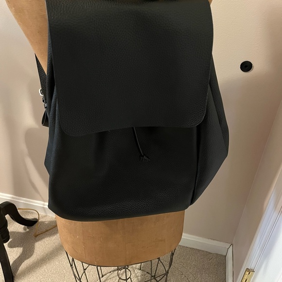 Zara | Bags | Zara Black Leather Backpack | Poshmark
